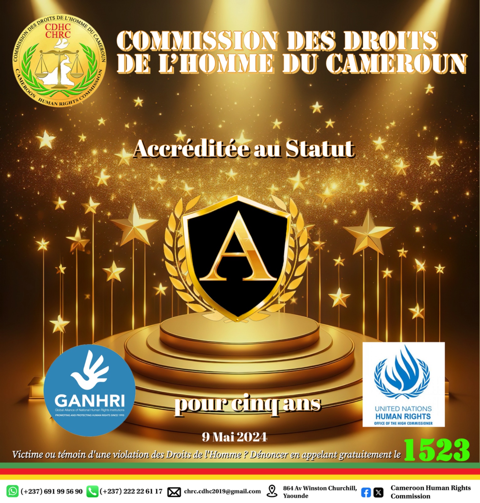 Cameroun: la CDHC accréditée au « Statut A », au regard de l’entièreté de son œuvre depuis sa ...